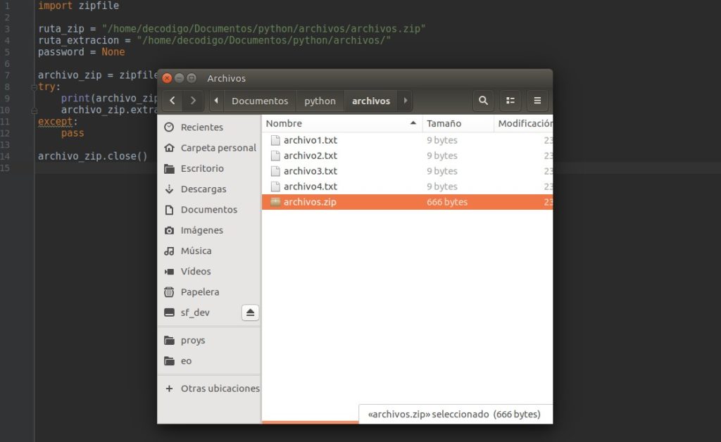 Extraer archivos de un ZIP con Python - decodigo.com
