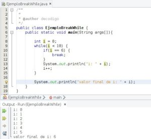 Java - Uso de break y continue en el ciclo for y while - decodigo.com