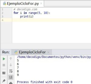 Python 3 - Ciclo for - decodigo.com